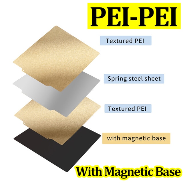 Double Heated Bed PEO/PET/PEI Spring Steel Sheet Pei Bed+ Magnetic Base ...