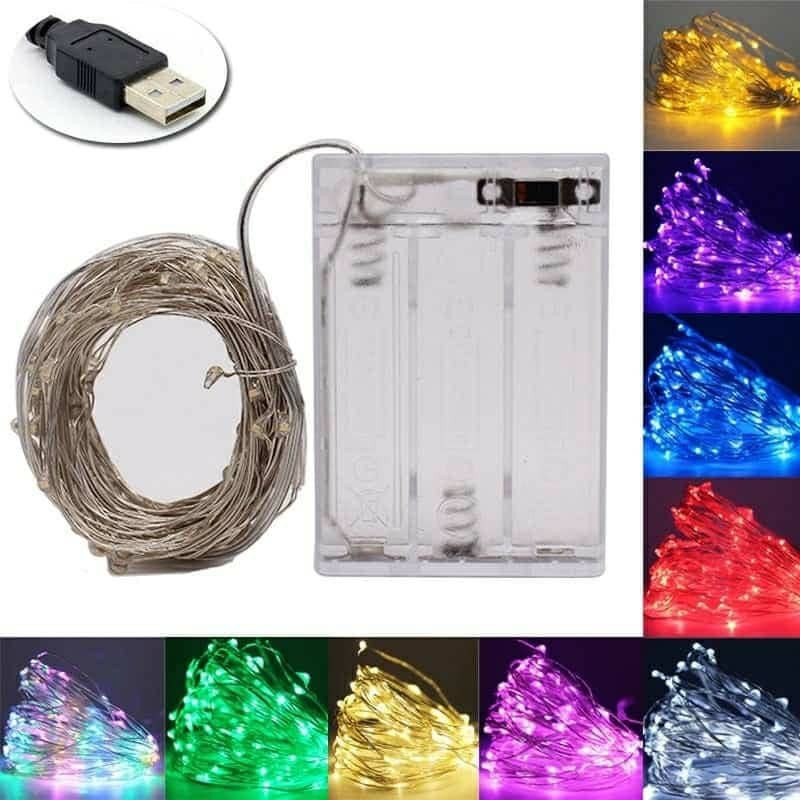 3M/5M/10M Fairy Lights LED Battery Operated Christmas Light Fairy ...