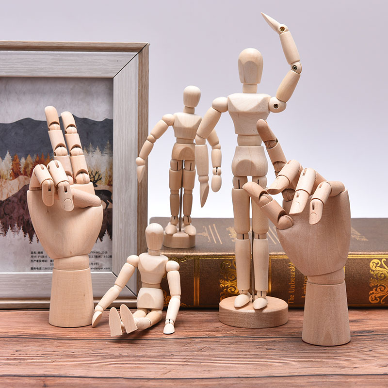 [Buy 4 get 4%]Wooden Movable Limbs Human Figure Model Artist Sketch ...