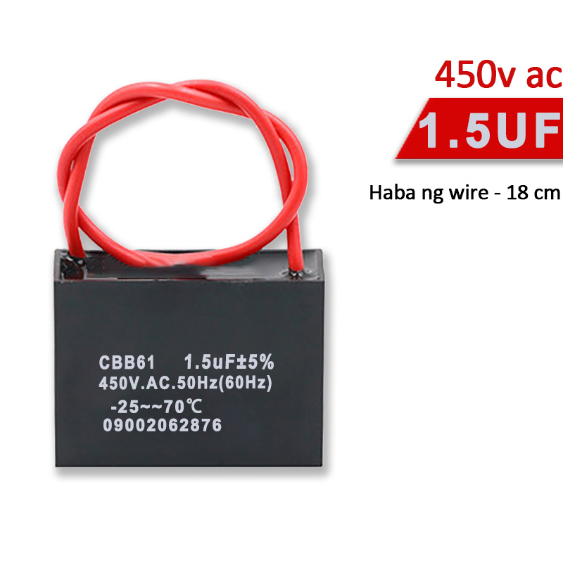Electric Fan Capacitor (1.5UF | 2.0UF) 400V/450V AC Ceiling Fan Motor ...