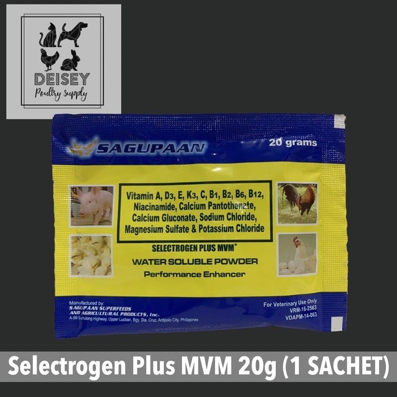 SAGUPAAN Selectrogen Plus 20g for Swine, Poultry & Gamefowls (1 SACHET ...