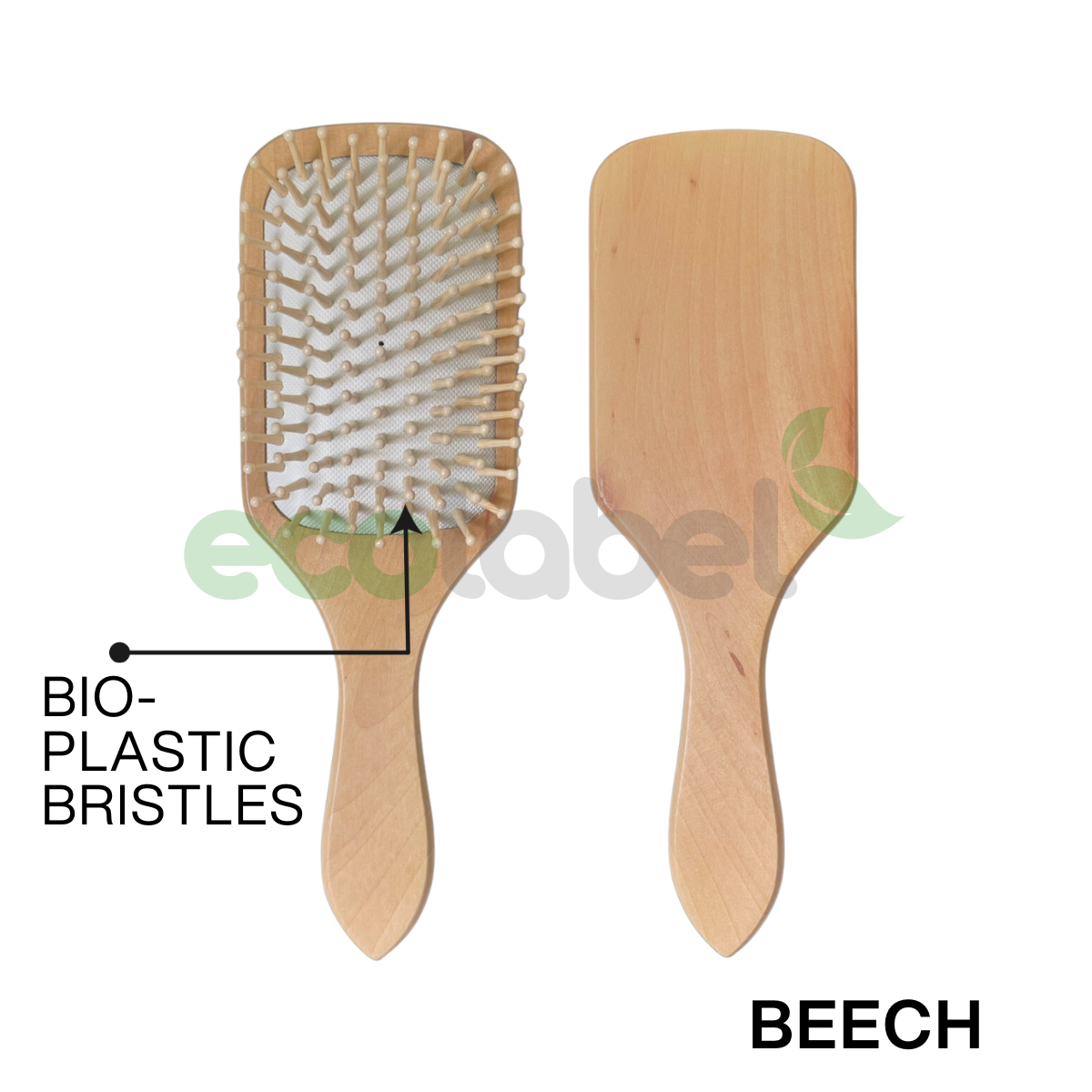 Eco-Friendly Natural Bamboo Bristles Paddle Hair Brush 100% ...