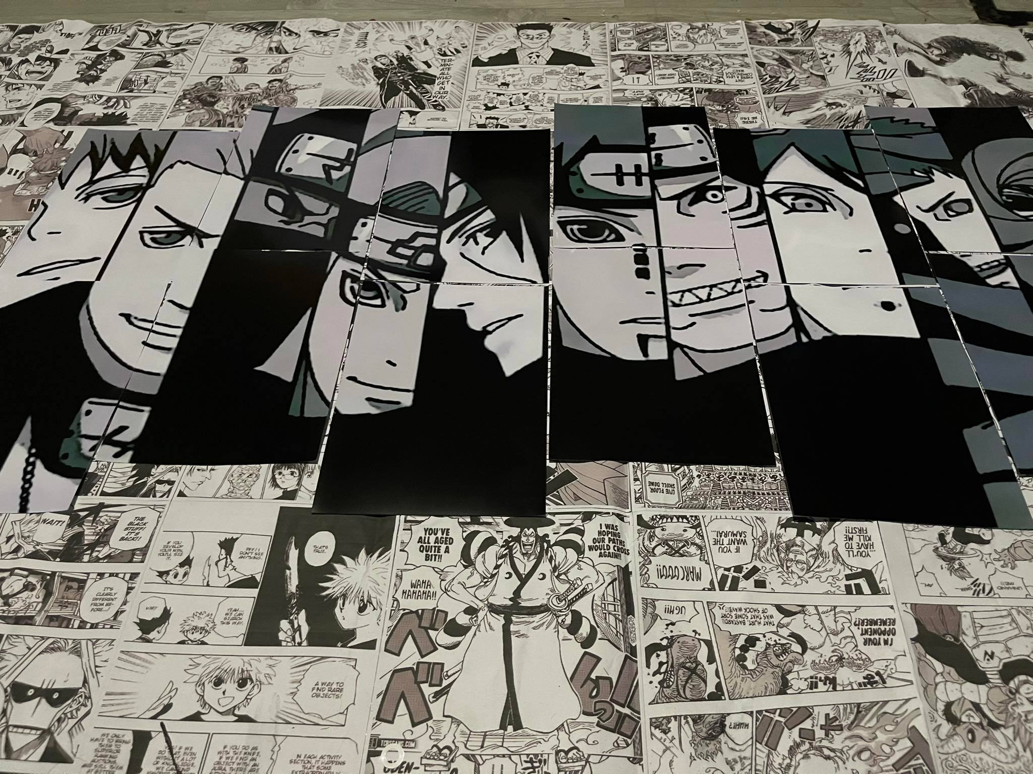 Akatsuki V2 puzzle poster wall decor 50x25 inches + 40pcs anime manga ...