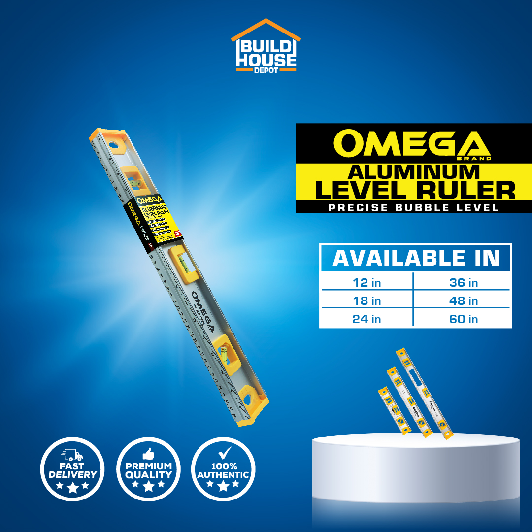 OMEGA Aluminum Level Ruler - 12" | 18" | 24" | 36" | 48" | 60" | Lazada PH