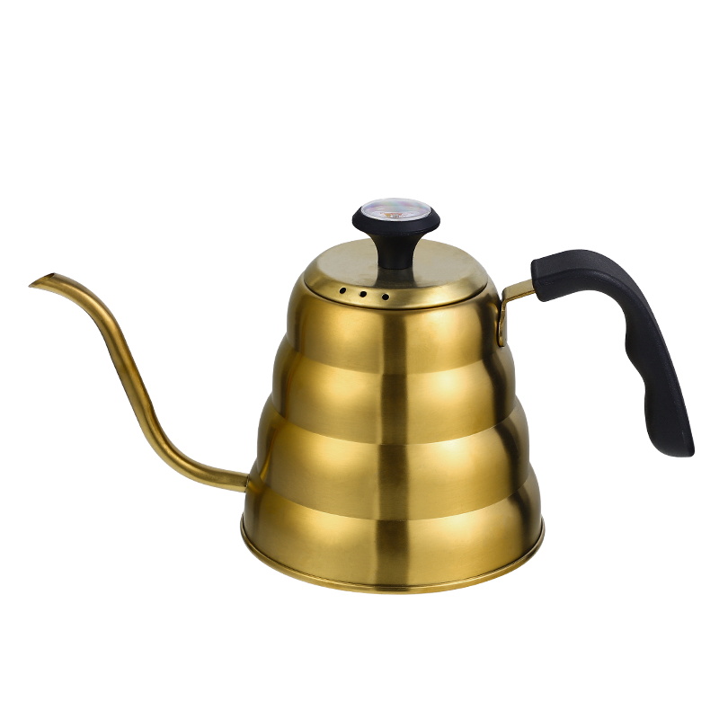 LOLITA 1.2L Steel Tea Coffee Kettle with Thermometer Gooseneck Thin Spout for Pour Over Coffee ...