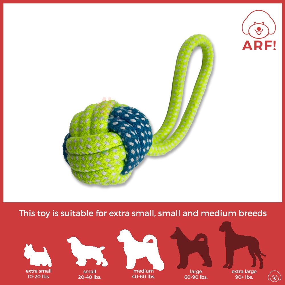 lao836203288722 ARF! Fetch Ball Rope Toy with Handle Dog Toy | Lazada PH