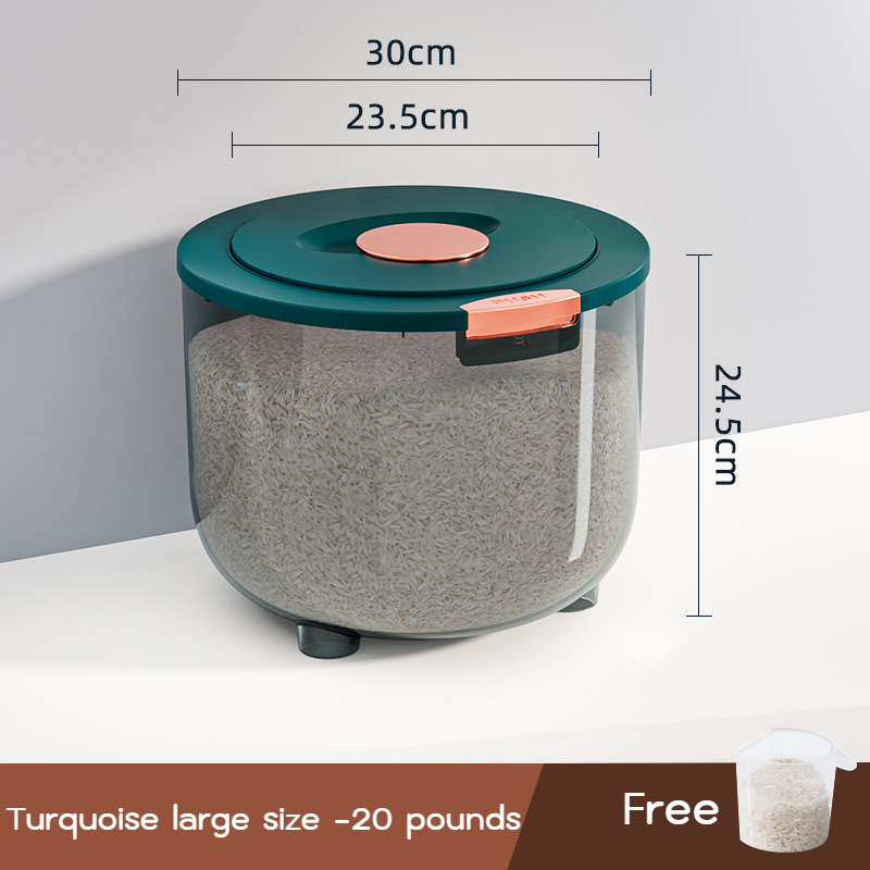 15Kg Rice Storage Container with Measuring Cup Cereal Dispenser Storage ...