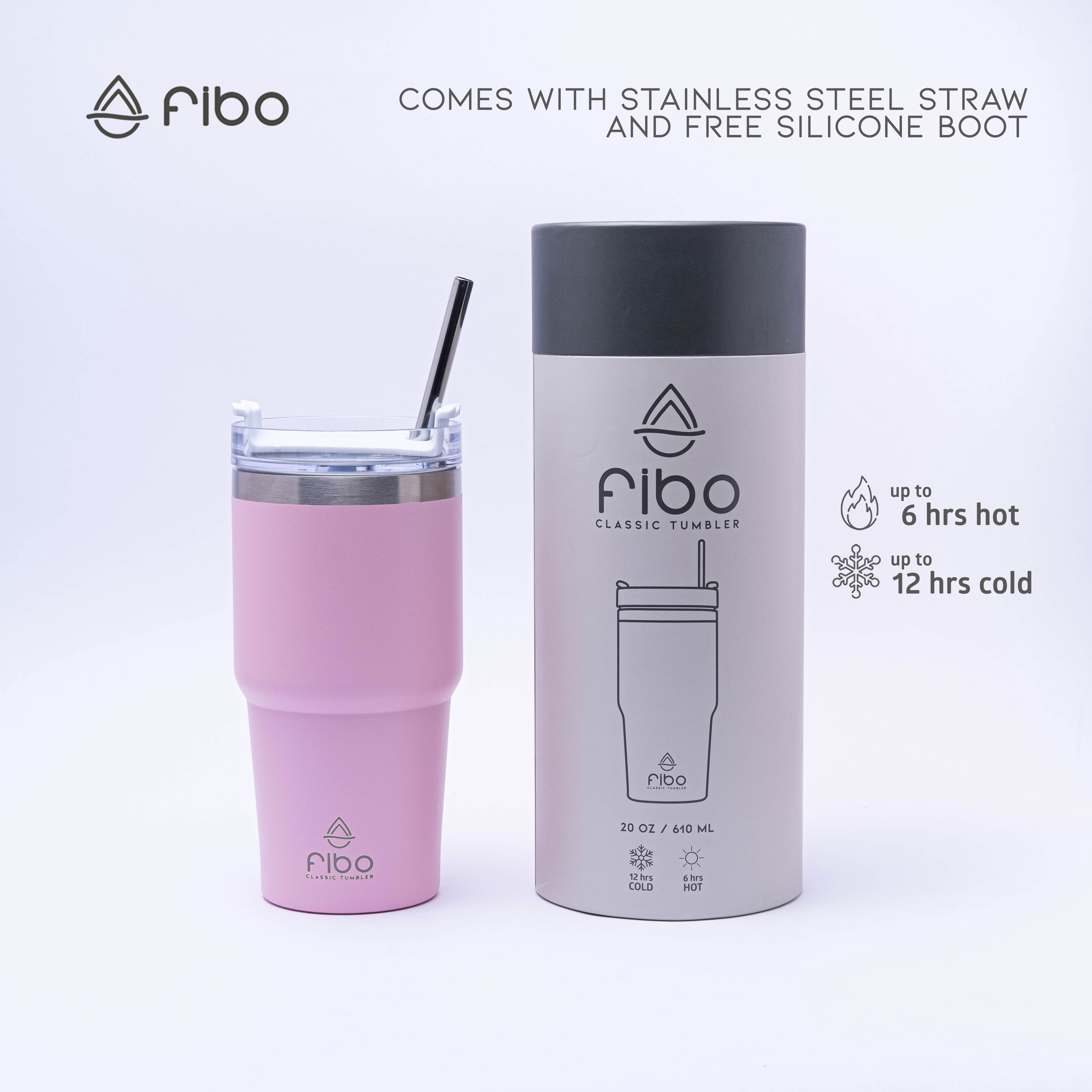 Fibo Classic Tumbler 20oz Insulated Stainless Steel Desk Tumbler ...