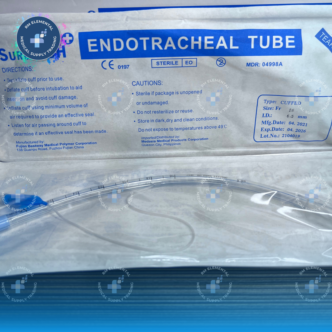 SURGITECH Endotracheal Tube STERILE CUFFED & UNCUFFED, 2.0, 2.5, 4.0, 5 ...