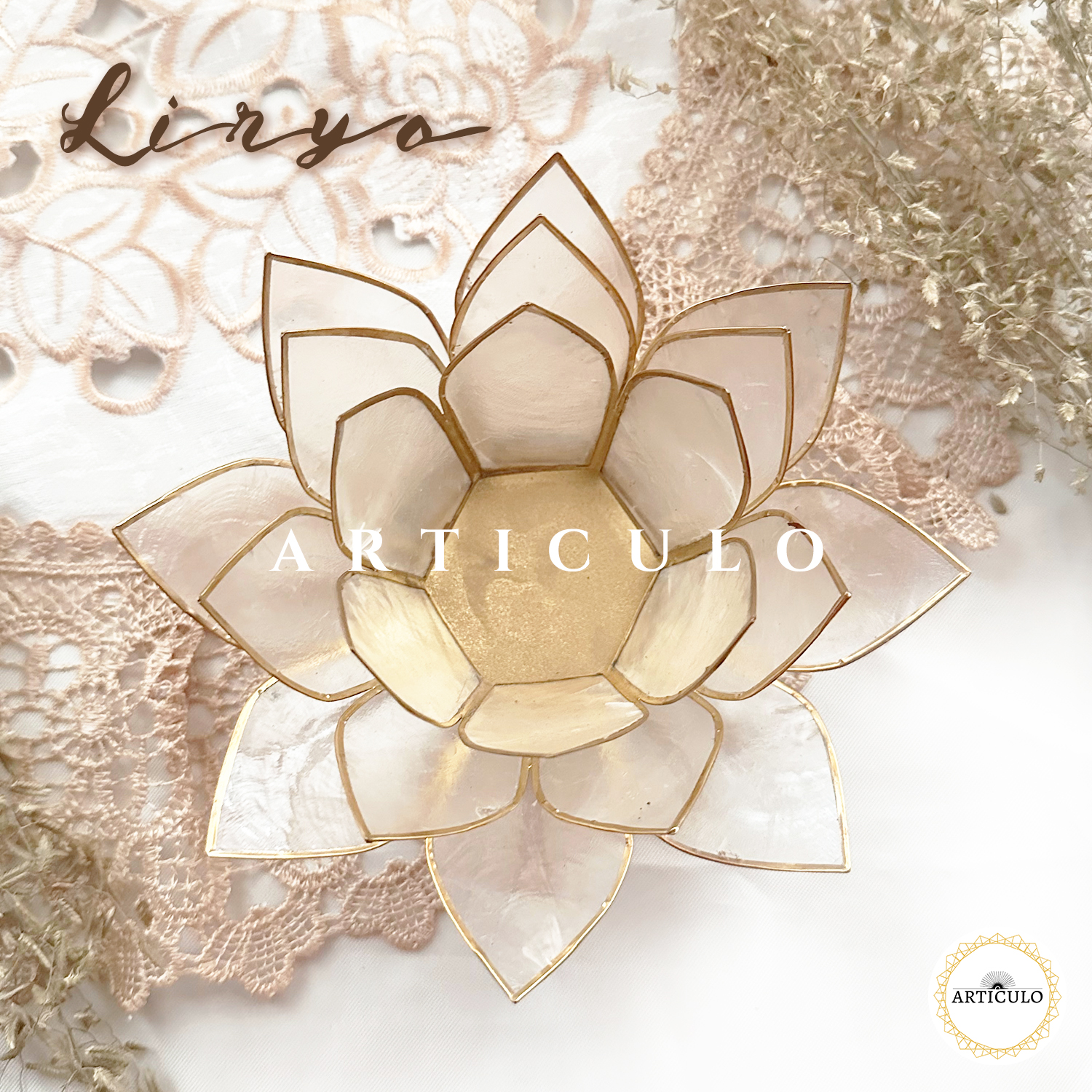 ARTICULO candleholder LIRYO lotus ( authentic capiz shell ) | Lazada PH