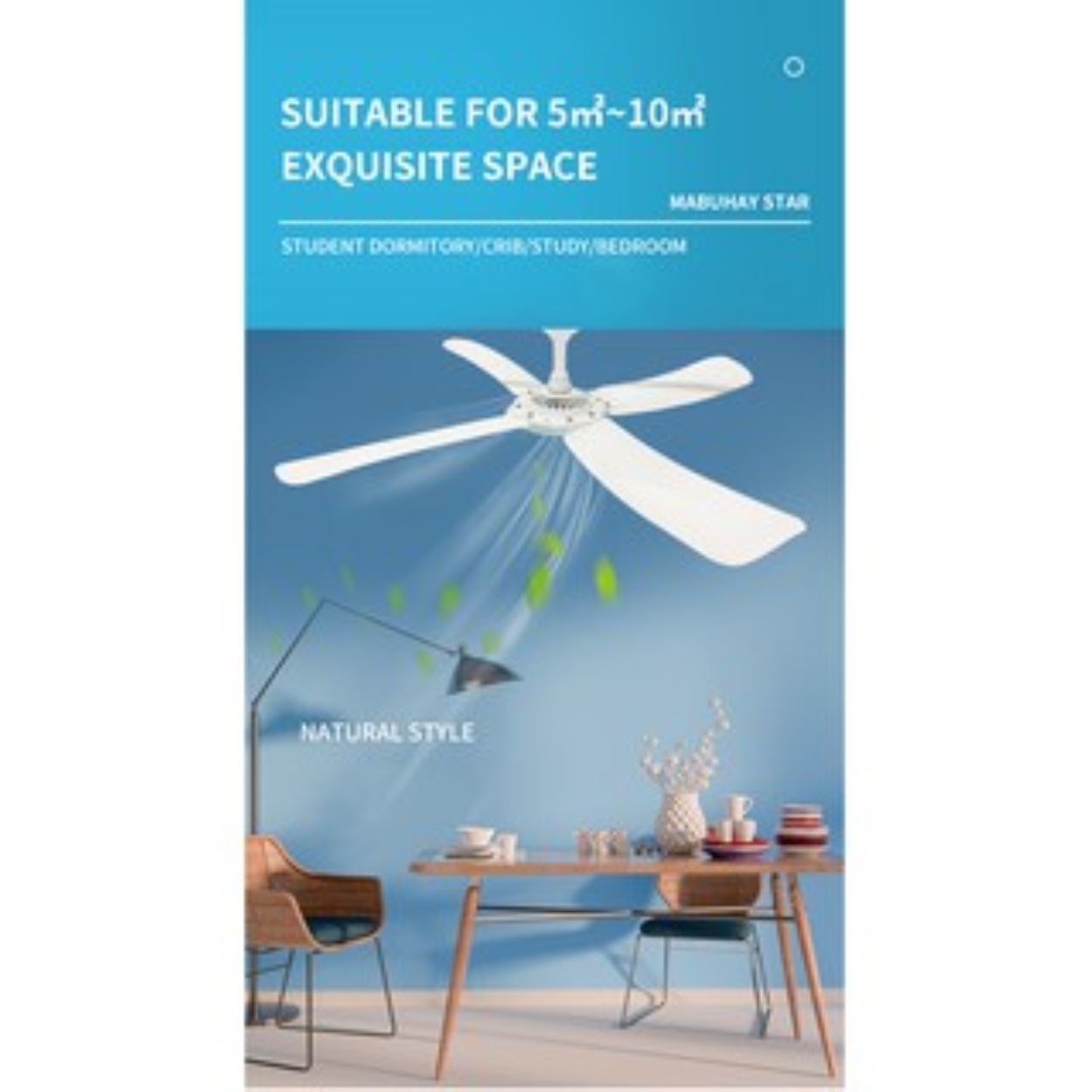 MABUHAY STAR 1090MM FOUR LEAVES CEILING FAN / LONG SIMPLICITY GALE ...