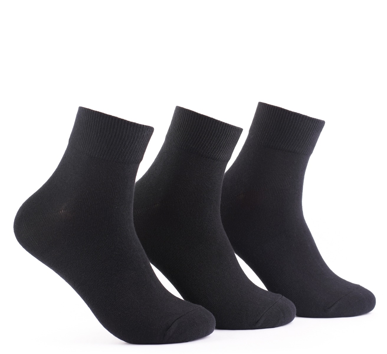 Iconic Mens 3 in 1 Basic Lifestyle Plain Black Socks | Lazada PH