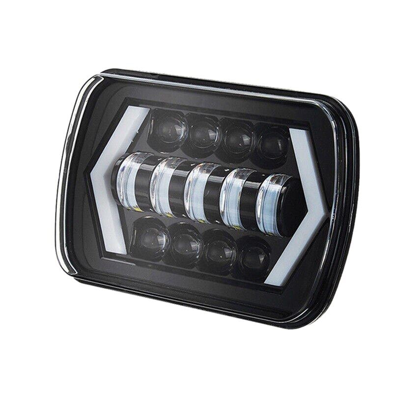 7x6 Inch Halo LED 5X7 Square Headlight with Arrow Angel Eyes DRL Turn ...