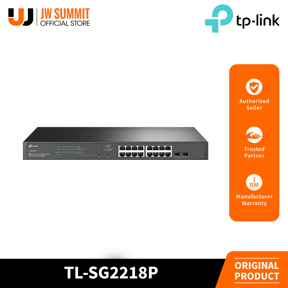 TP-Link TL-SG2218P JetStream 18-Port Gigabit Smart Switch with 16-Port ...