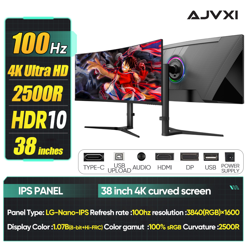 【3 Years Warranty】AJVXI 38 inch Gaming Monitor 165Hz/144Hz/3840*1600P ...
