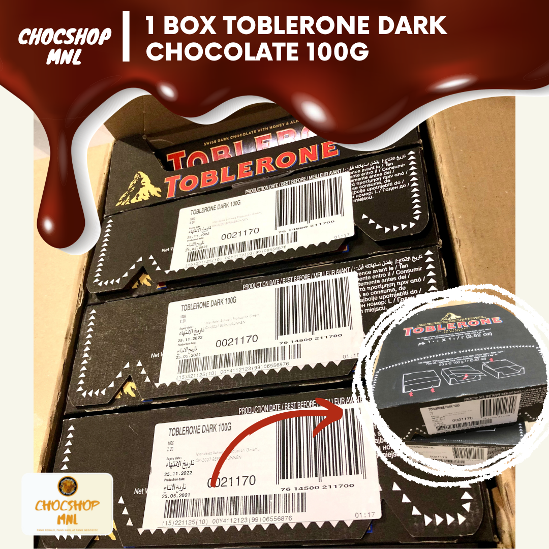 1 Box Toblerone Dark Black Imported Chocolate 100G x 20 PCS EXPIRY ...