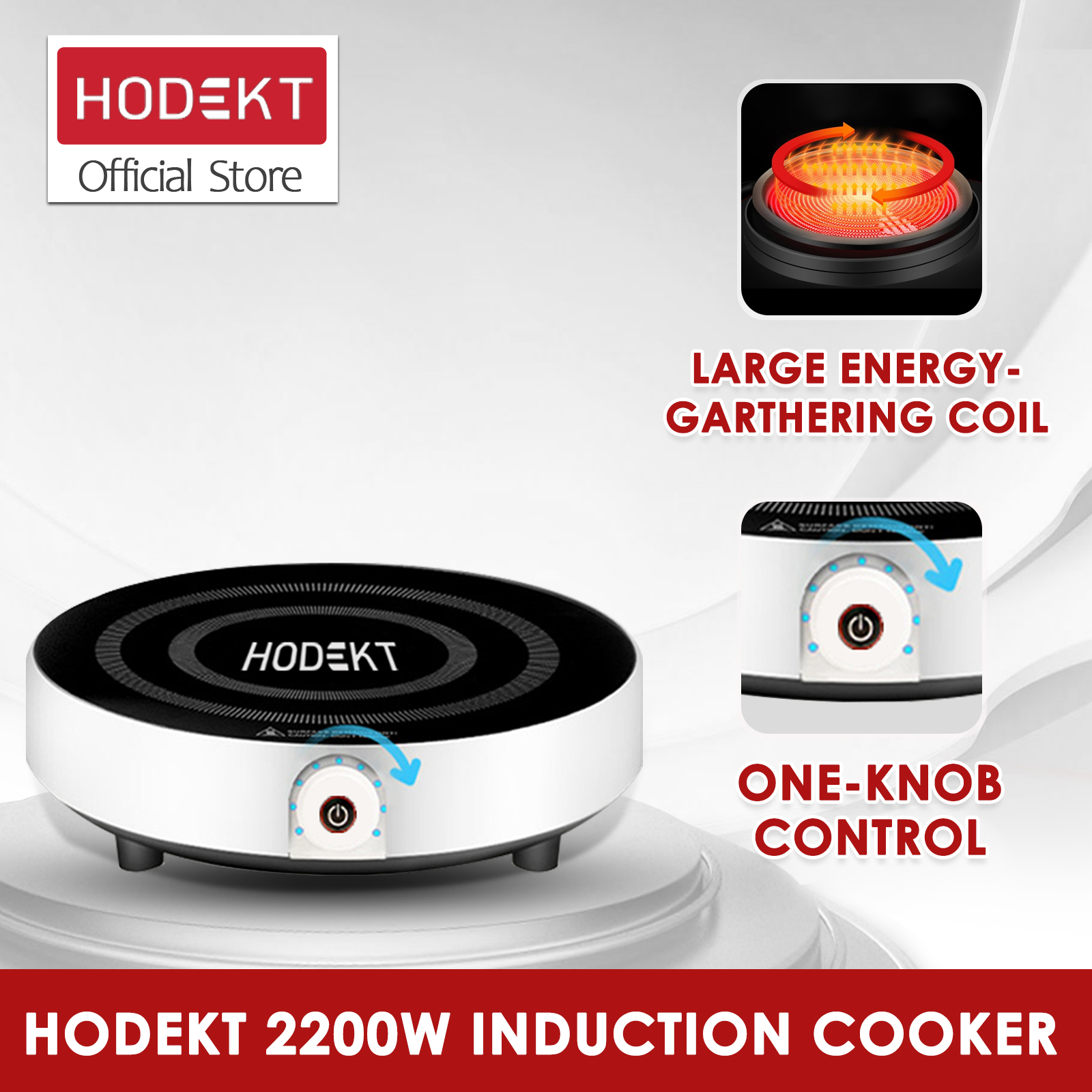 HODEKT Electric Induction Cooker 2200W New Round Designed High Power ...