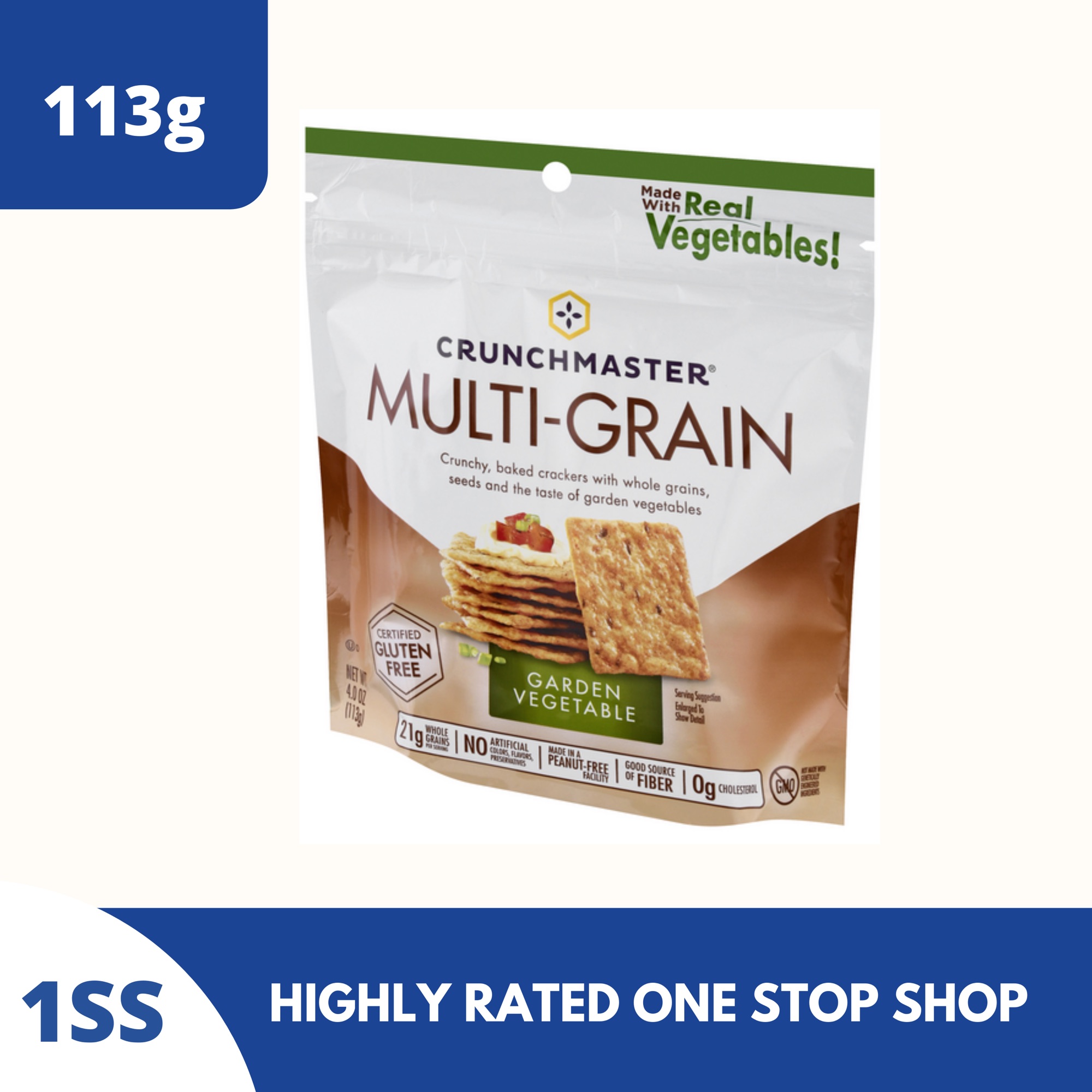 Crunchmaster Multi-Grain Garden Vegetable Crackers 113g | Lazada PH