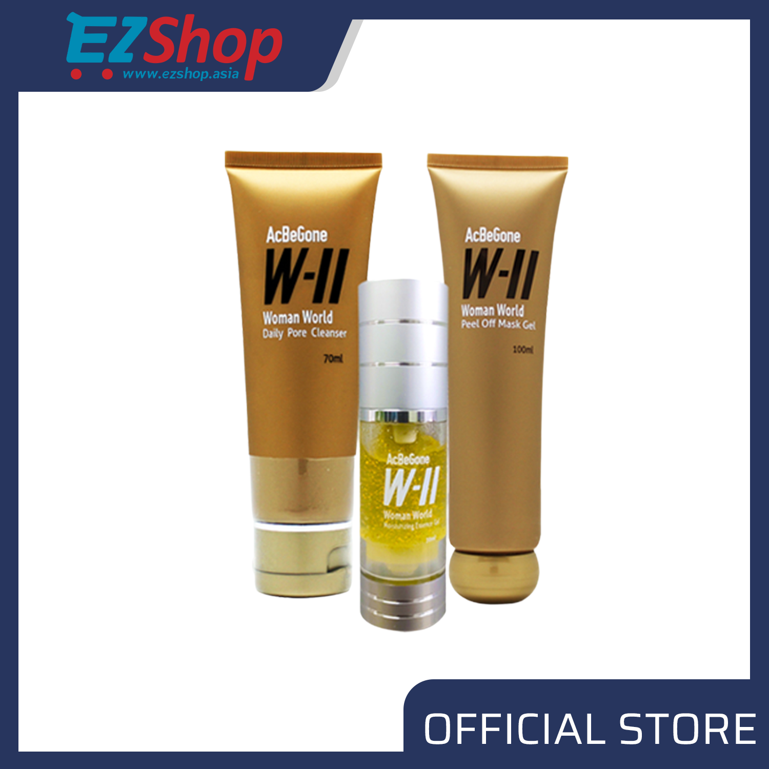 WII AcBeGone Set (Daily Pore Cleanser/Peel Off Mask Gel/Moist Gold ...