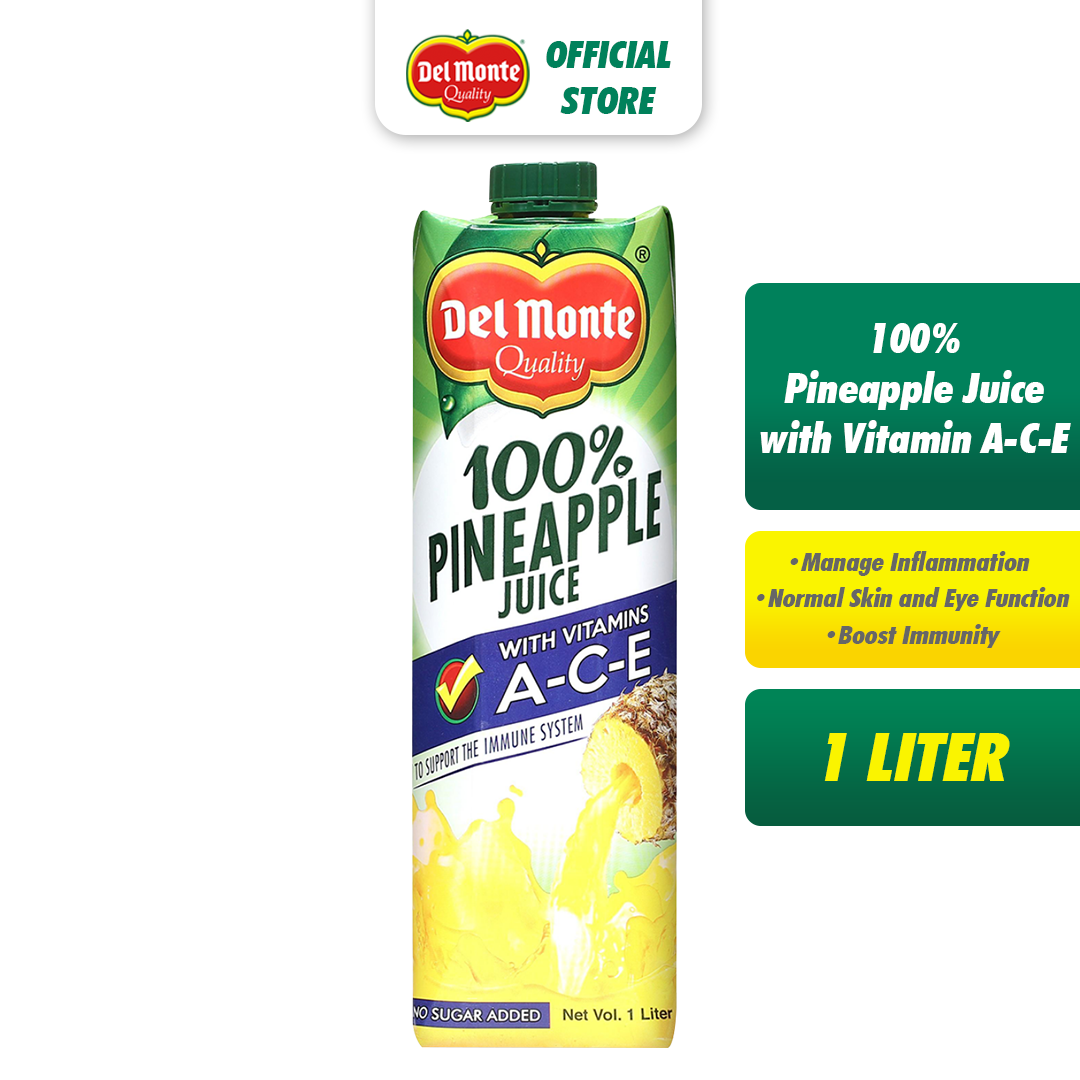 DEL MONTE 100% Pineapple Juice with Vitamin ACE to Boost the Immune ...
