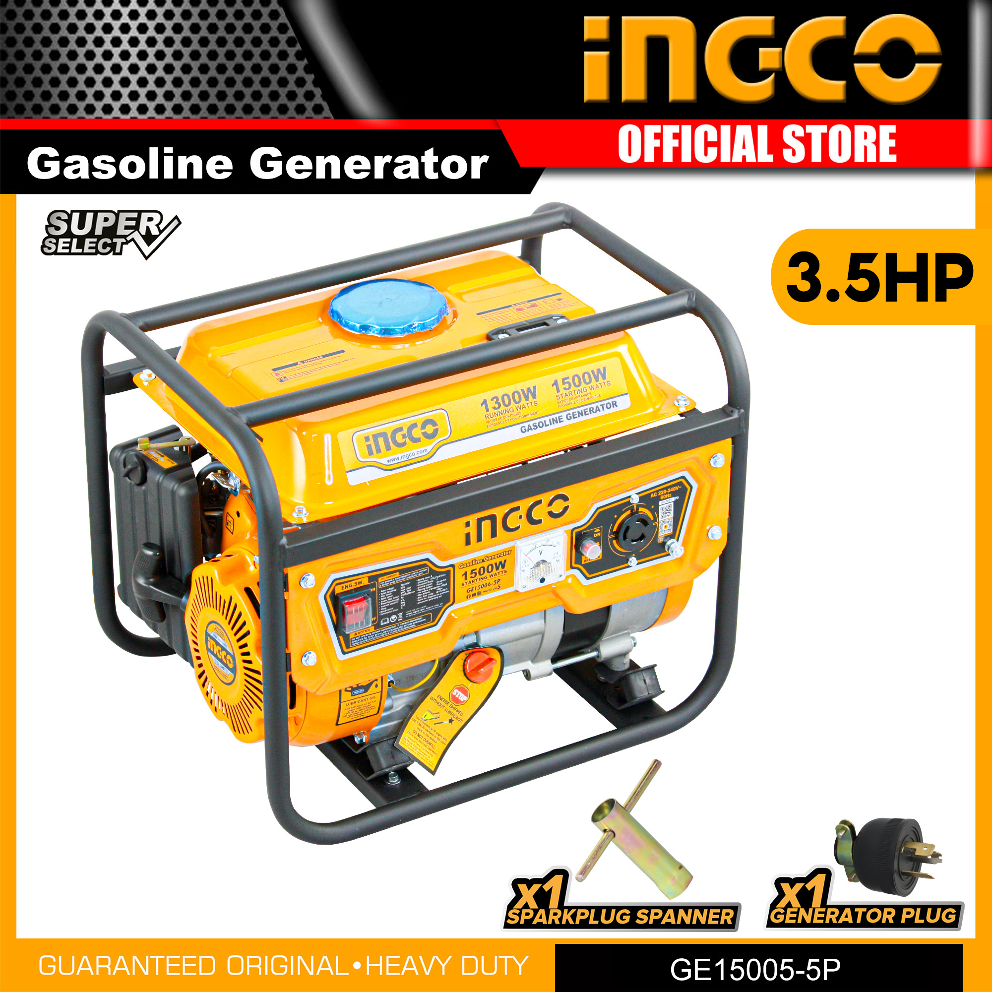 INGCO Gasoline Generator 4 Stroke Engine GE15005-5P | GE15006-5P 100% ...