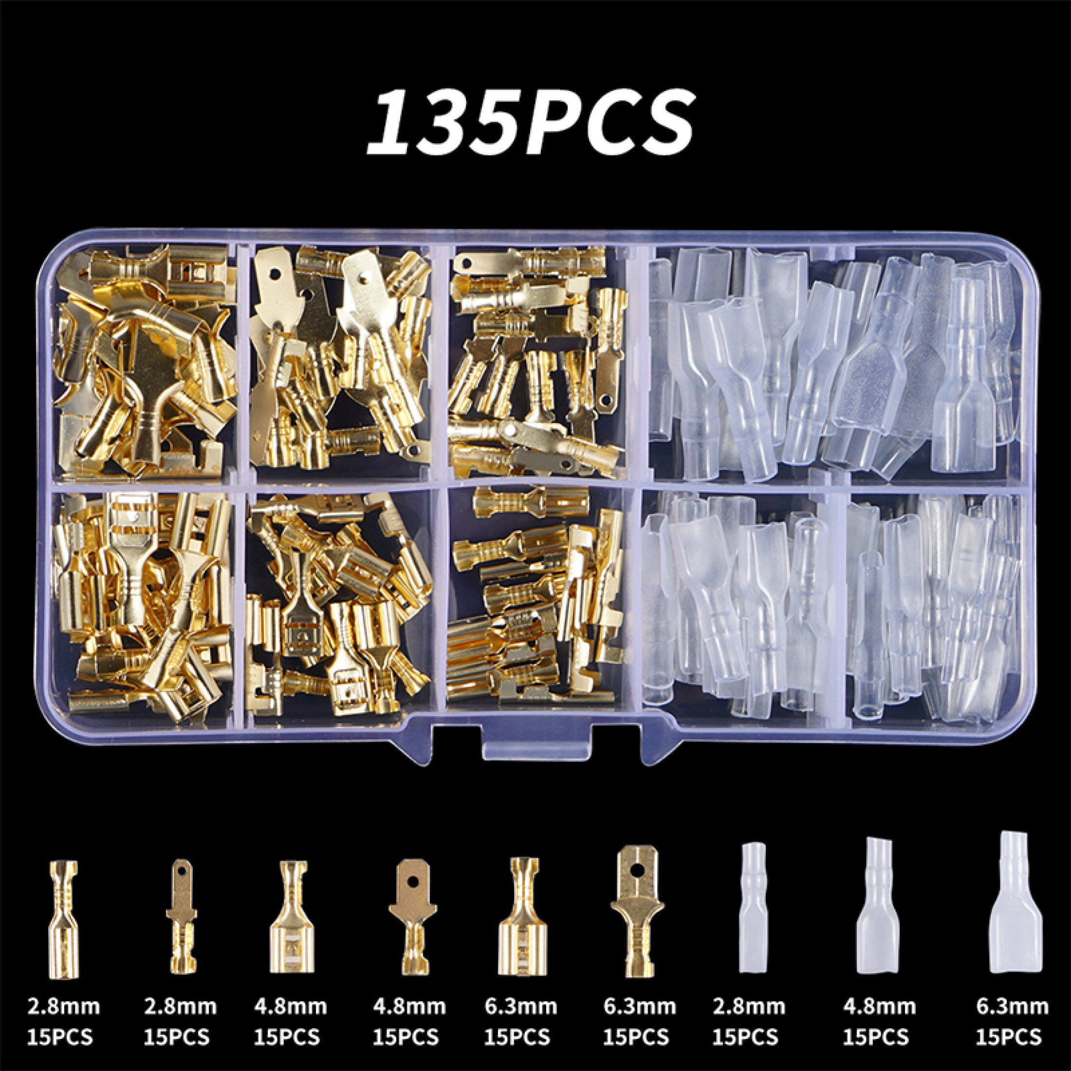 Insulated male and female cable connector wire crimp terminal spade ...