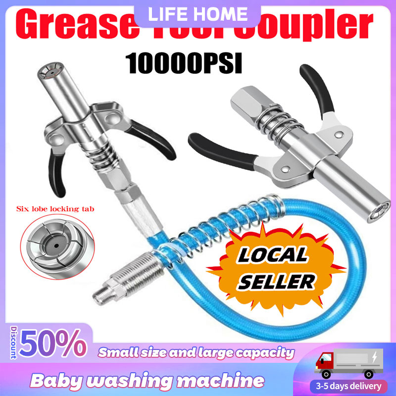 Heavy-Duty Quick Release Grease Gun Coupler Two Press Easy to Push ...