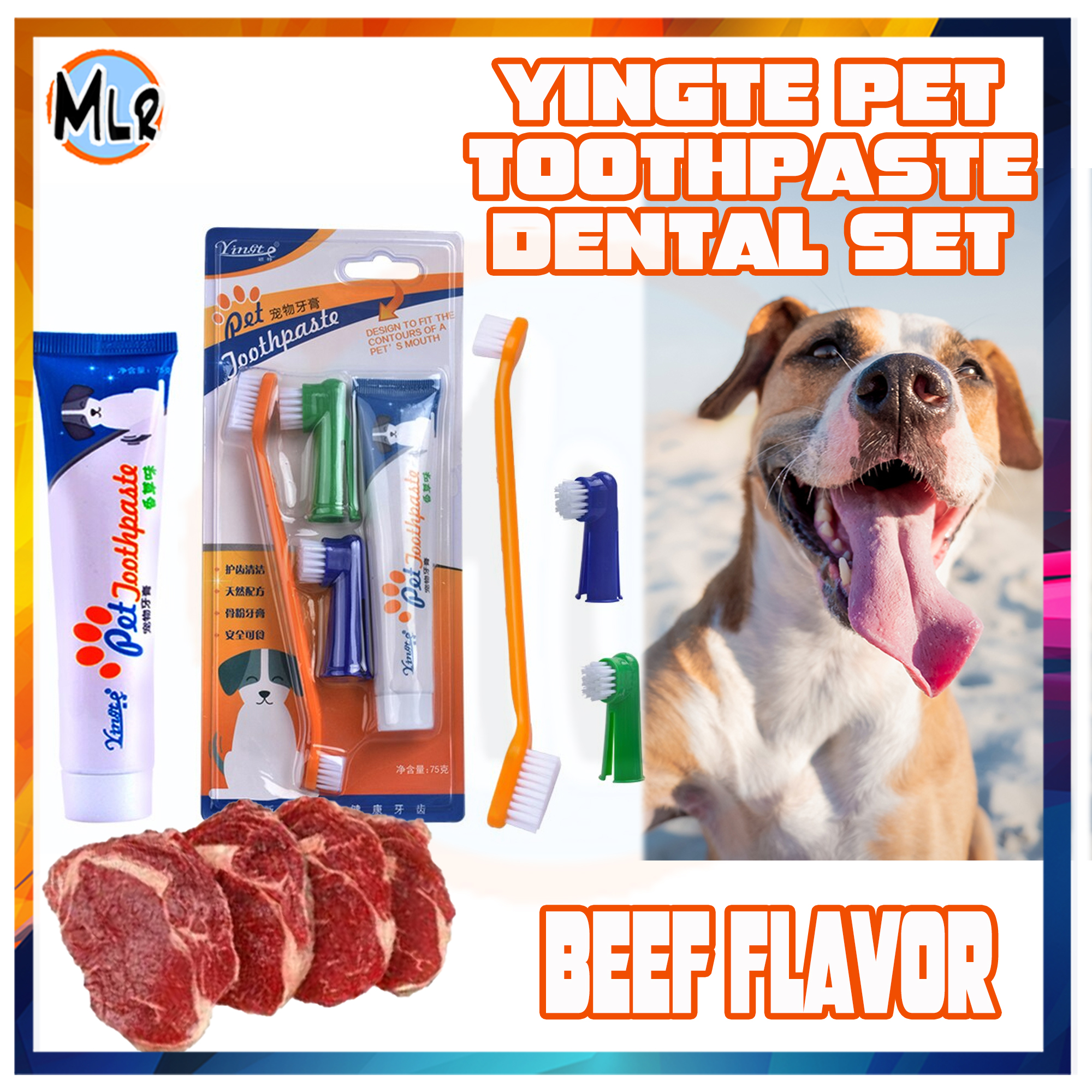 Yingte Pet Toothpaste & Toothbrush Dental Set 75g Complete Dental Care ...