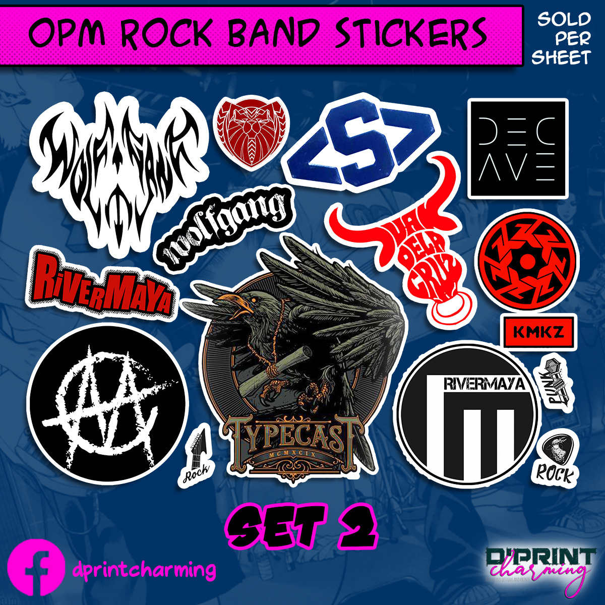 OPM Rock Bands - Laminated Waterproof Vinyl Stickers (sold per sheet ...