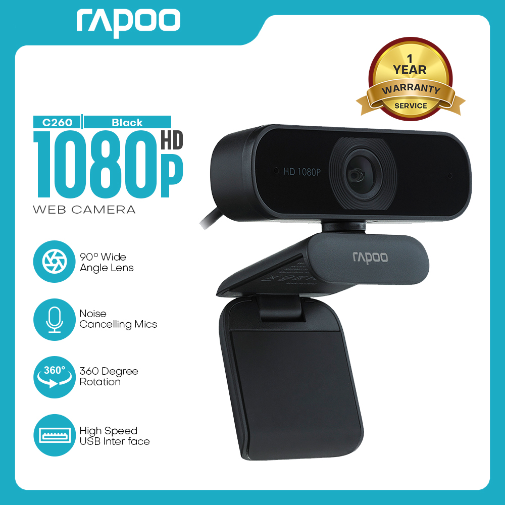 Rapoo C260 HD Web Camera 1080P With Microphone Webcam For Laptop CMOS 2 ...