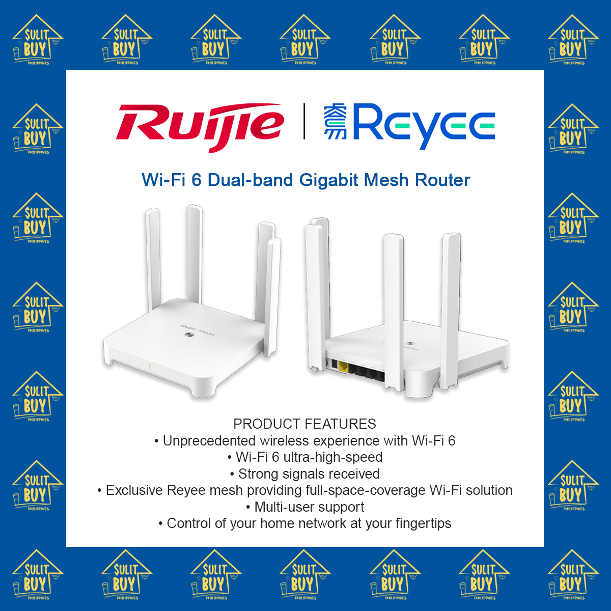 Ruijie | Reyee Wi-Fi 6 Dual Band Gigabit Mesh Router | Lazada PH