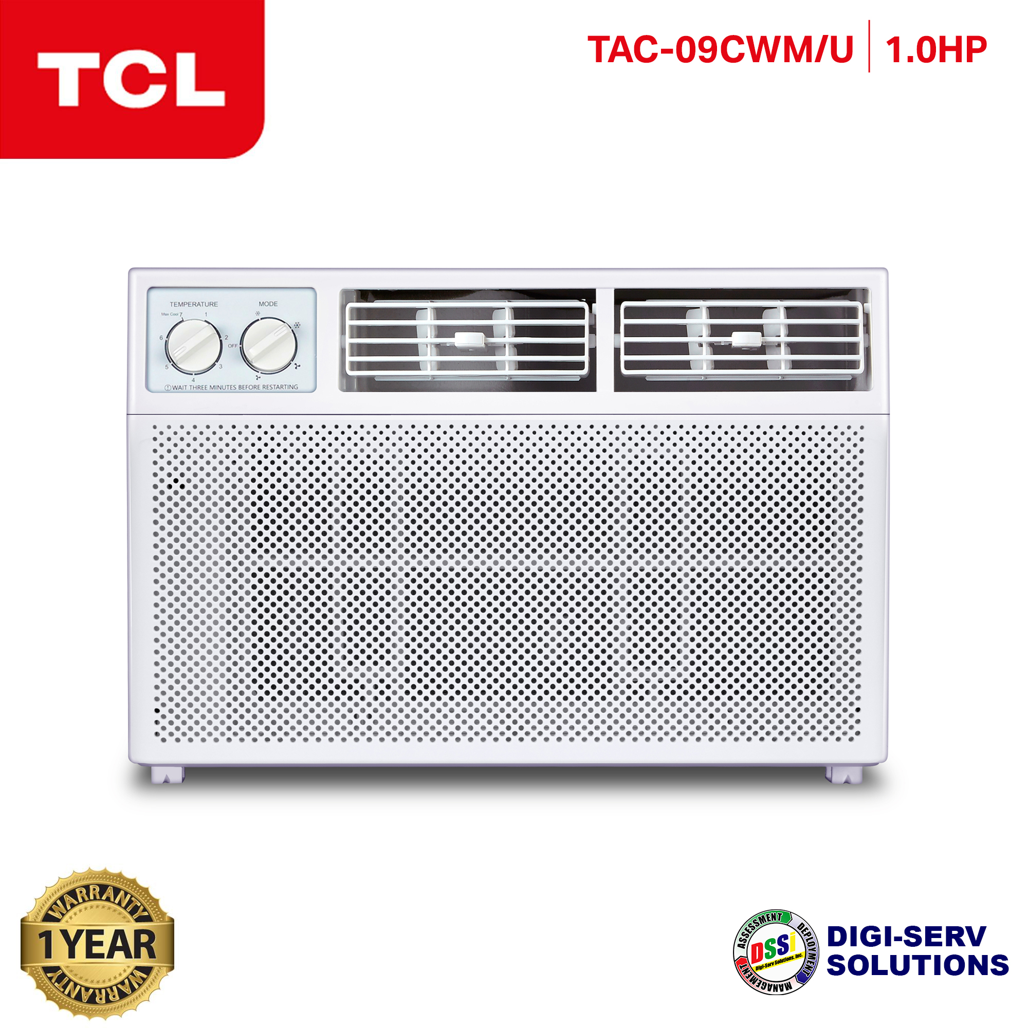TCL Cool Pro Compact+ 1.0HP MANUAL (TAC-09CWM/U) Window Type Aircon ...