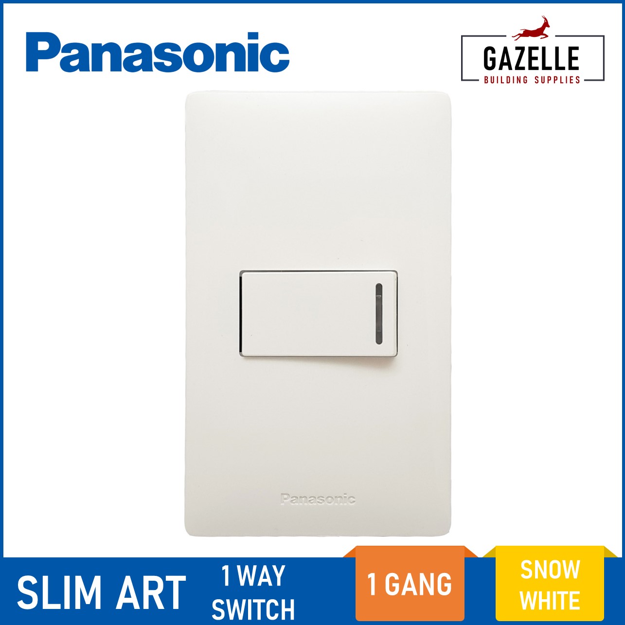 Panasonic Slim Art 1 Way Switch - 1 Gang (White / Metallic Gray ...
