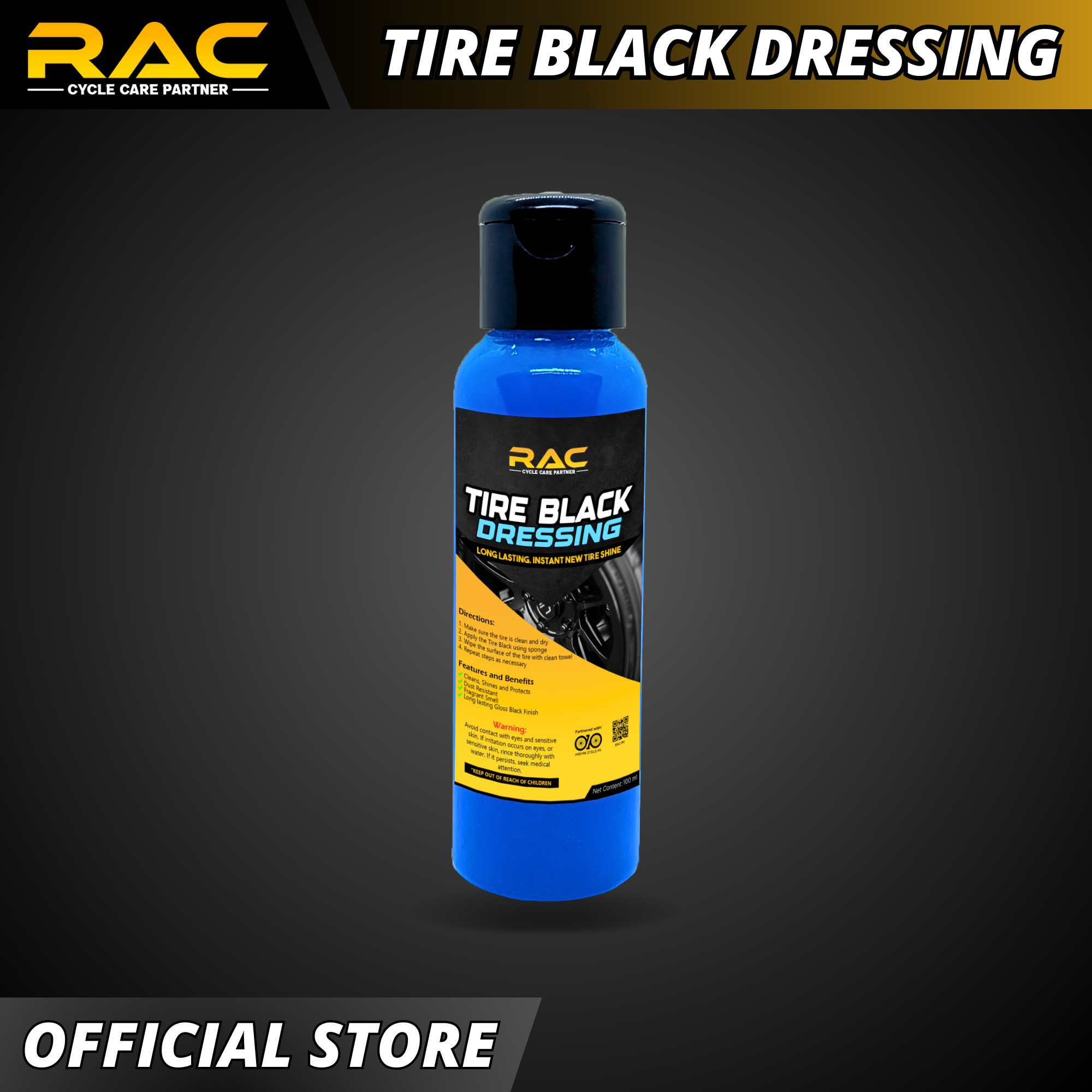 RAC 100ml Tire Black /Tire Dressing/Tire Shine/Tire Cream | Lazada PH