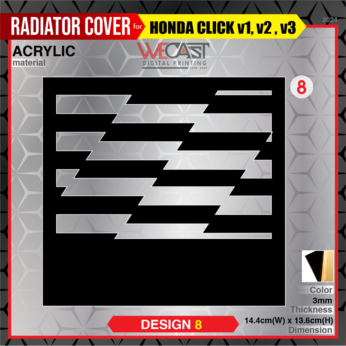 HONDA CLICK V1 V2 V3 RADIATOR COVER ACRYLIC | Lazada PH