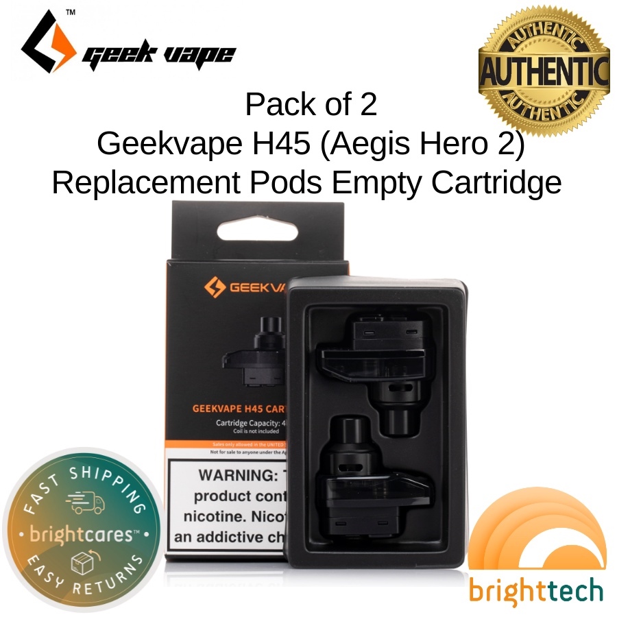 HOT Geekvape H45 Aegis Hero 2 Pod Replacement Empty Cartridge Authentic/Legit - Pack of 2 Pieces ...