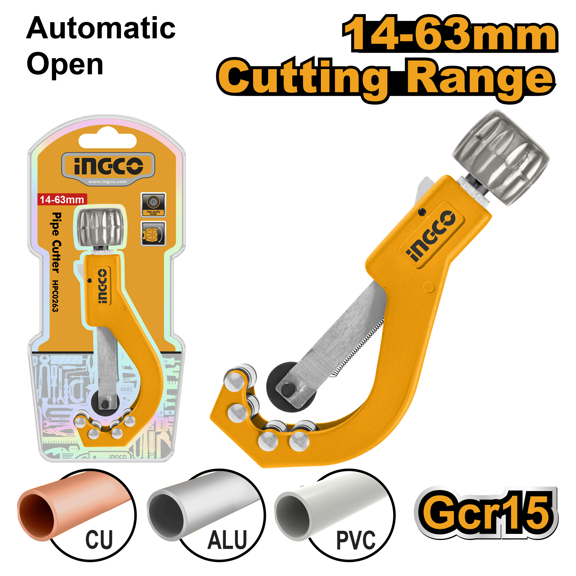 INGCO 3-32mm / 14-63mm Tube Cutter for Copper and Aluminum Pipe Cutting ...