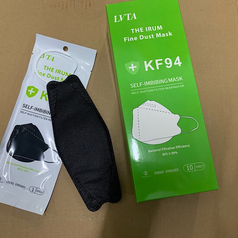kf94 face mask color black white strap non-woven protection filter LVTA ...
