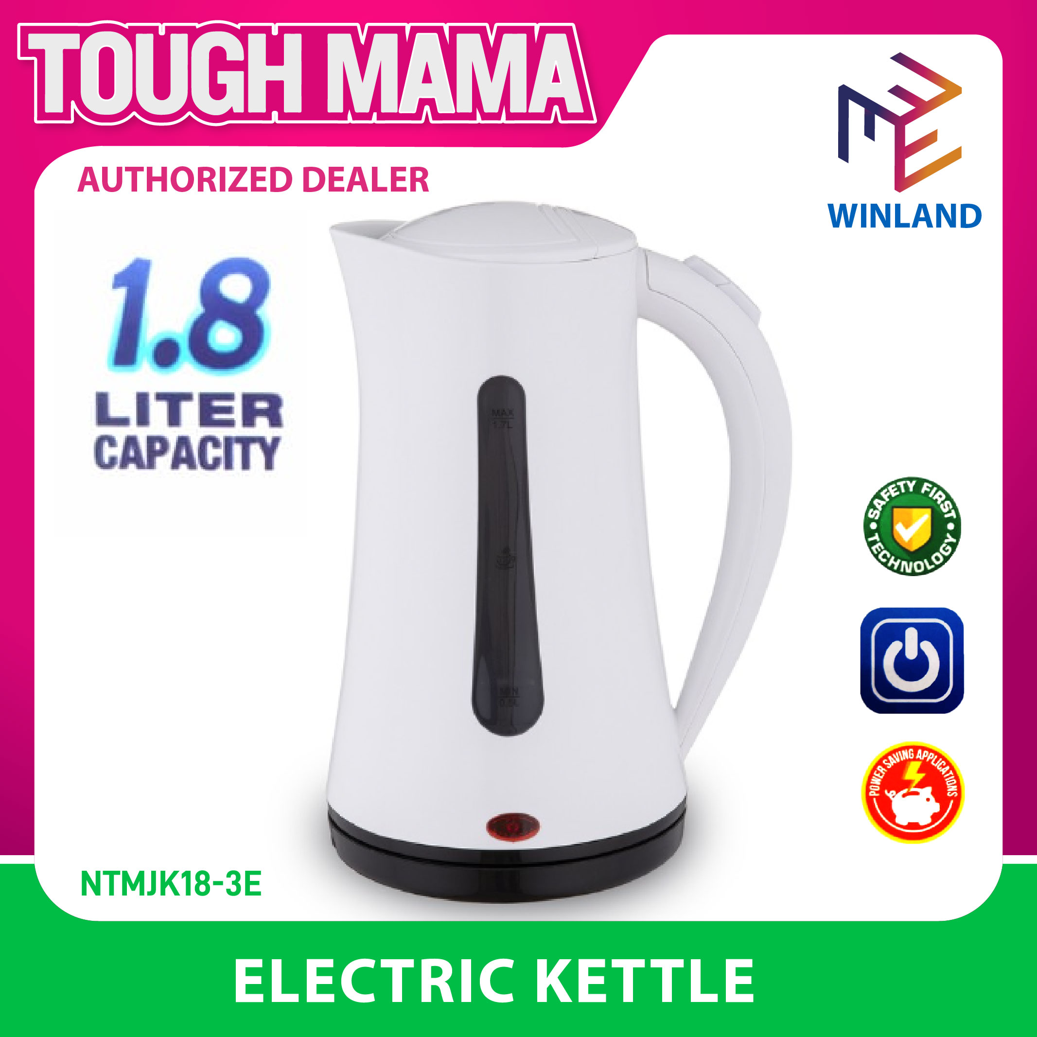 TOUGH MAMA by Winland Appliances by Winland 1.8L Plastic Jug Concealed ...