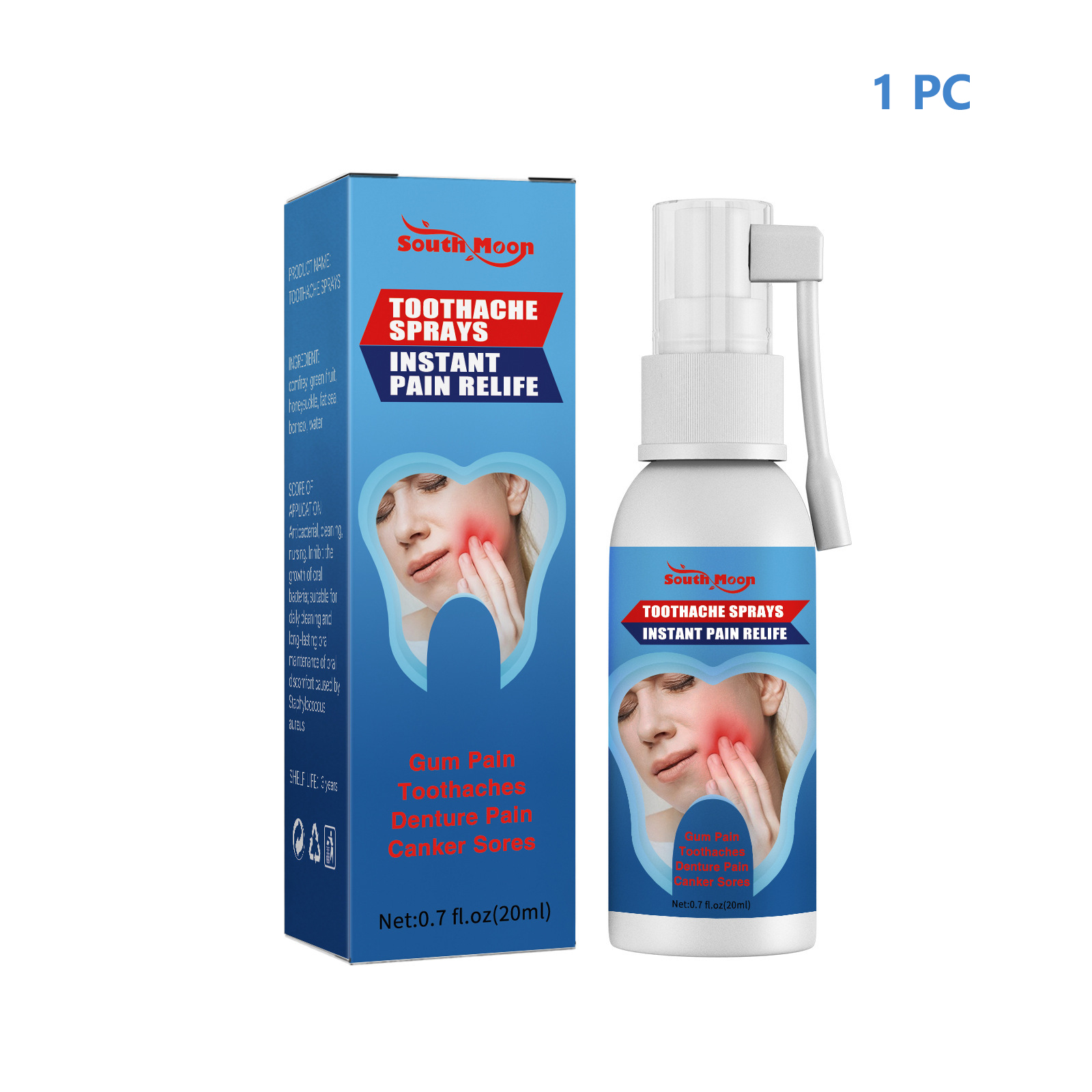 Toothache Spray Instant Teeth Pain Treatment Liquid Relief Denture Pain ...