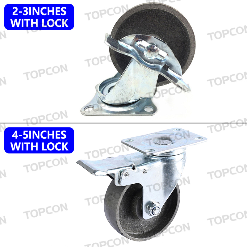 2" To 5" Heavy Duty Metal Caster Wheels trolley Wheel Fixed / Caster ...