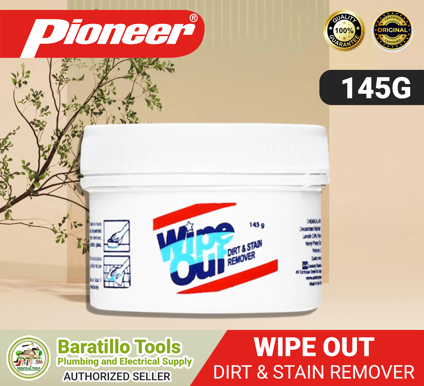 Pioneer Wipe Out Dirt and Stain 145G & 250G | Lazada PH