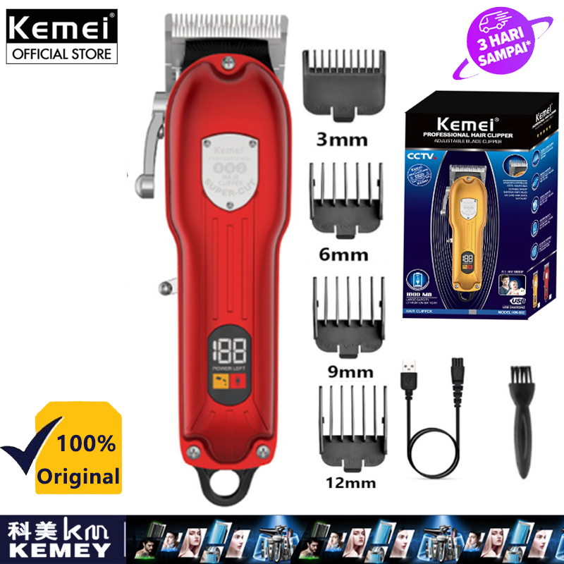 Kemei KM-802 Hair Clipper Cord or Cordless Use Hair Trimmer Barber Professional Rechargeable ...