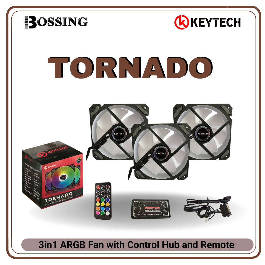 Keytech Tornado X3 120mm ARGB cooling Pc Case Fan | Lazada PH