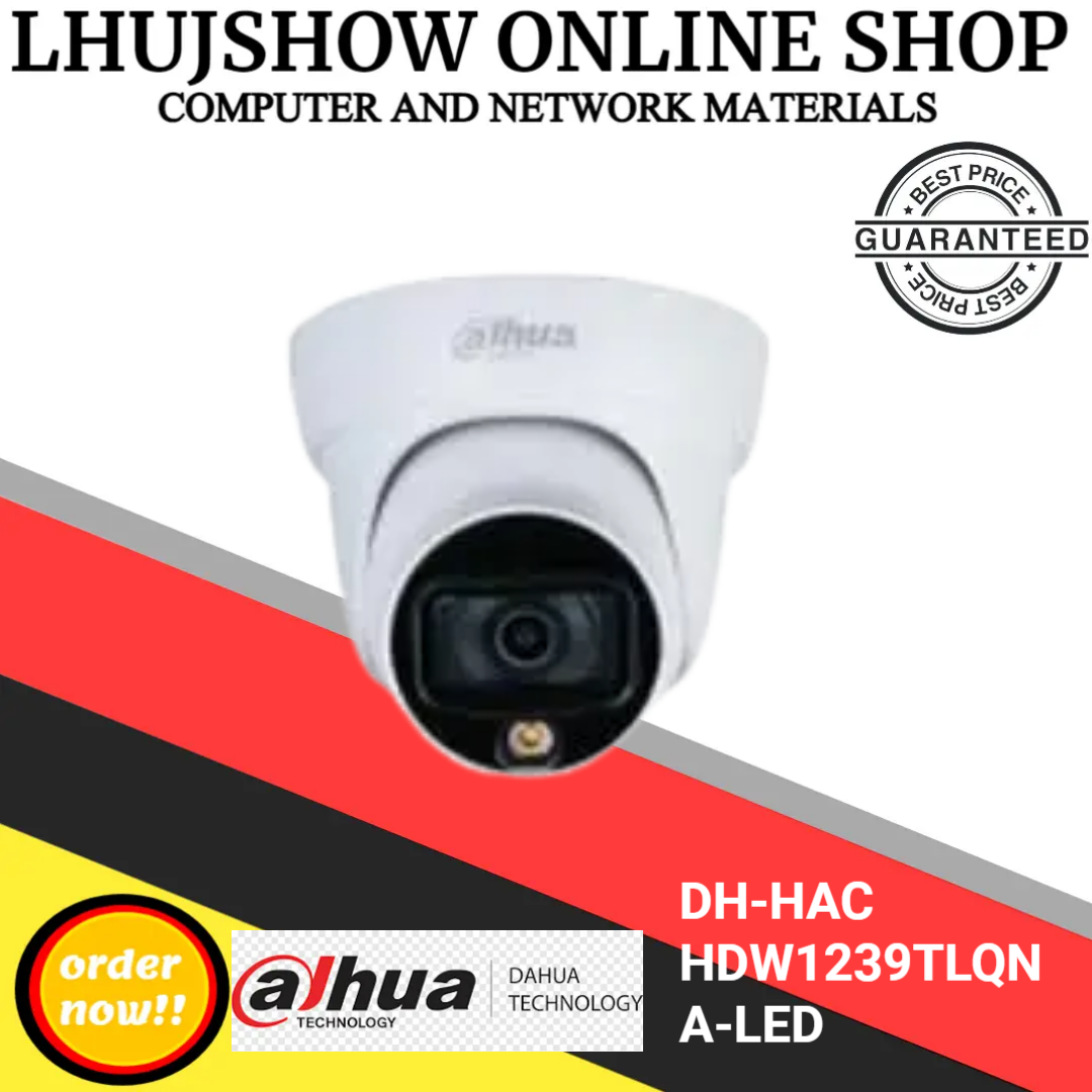DAHUA DH-HAC-HDW1239TLQN-A-LED 2MP 1080P 24/7 Full Color CCTV Camera ...