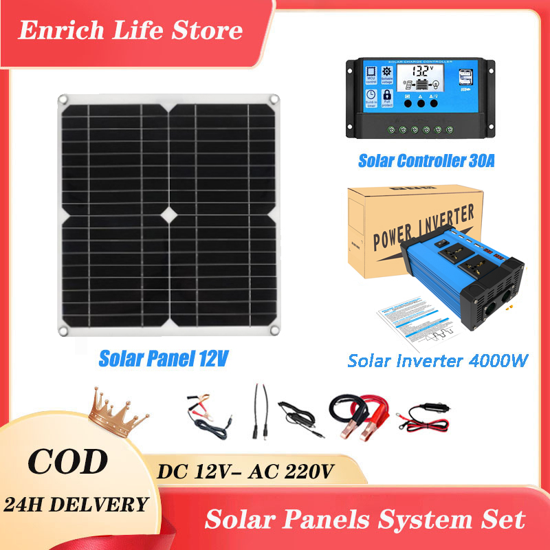 Solar complete set with battery Solar System Built-in 12V Battey Solar ...