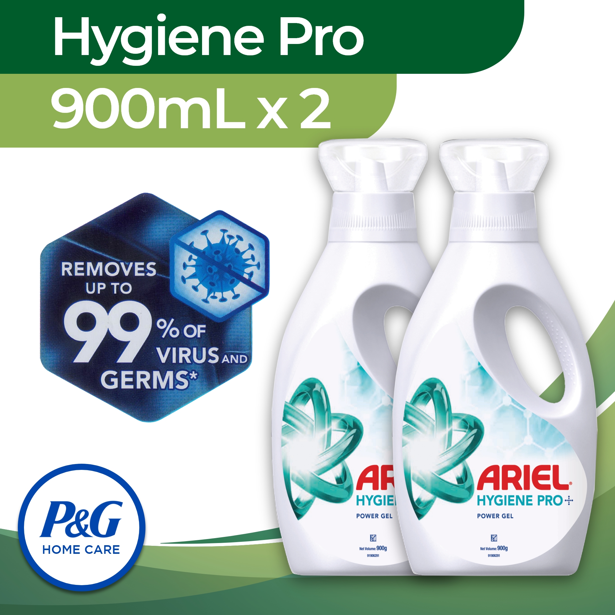 [BUNDLE] Ariel Liquid Detergent Hygiene Pro 900g x 2 (Laundry Detergent ...