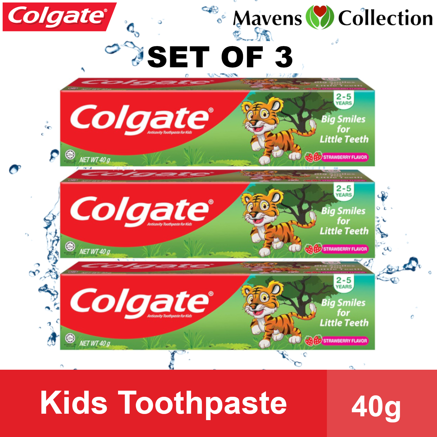 Colgate Toothpaste Tiger Kids 2-5 Years Old Toothpaste 40G Strawberry ...