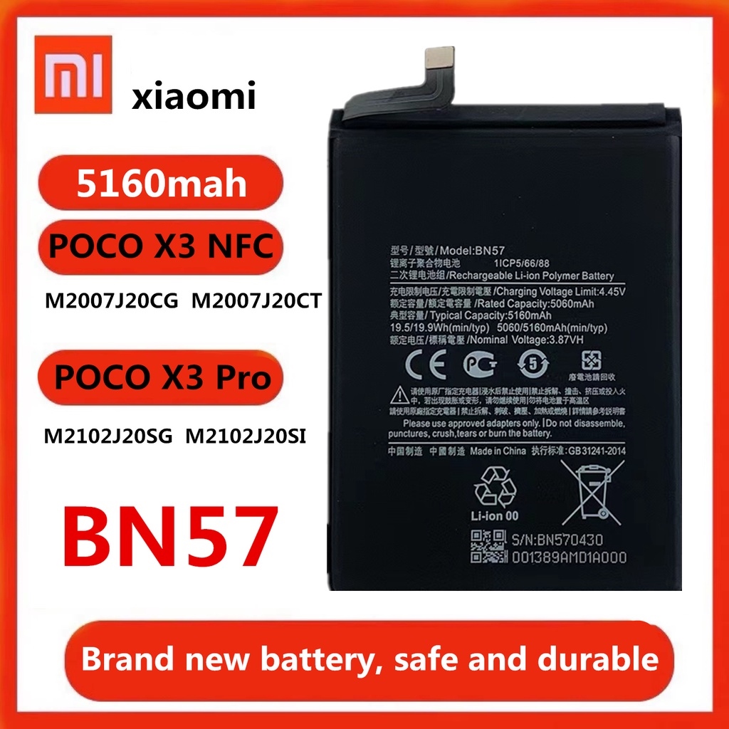 ins recommend Xiao Mi Original BN57 For Xiaomi Pocophone X3 NFC/ Poco ...