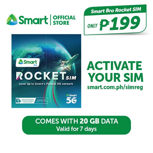 SMART Bro Rocket SIM 199 with 7 Days 20GB Data | Lazada PH